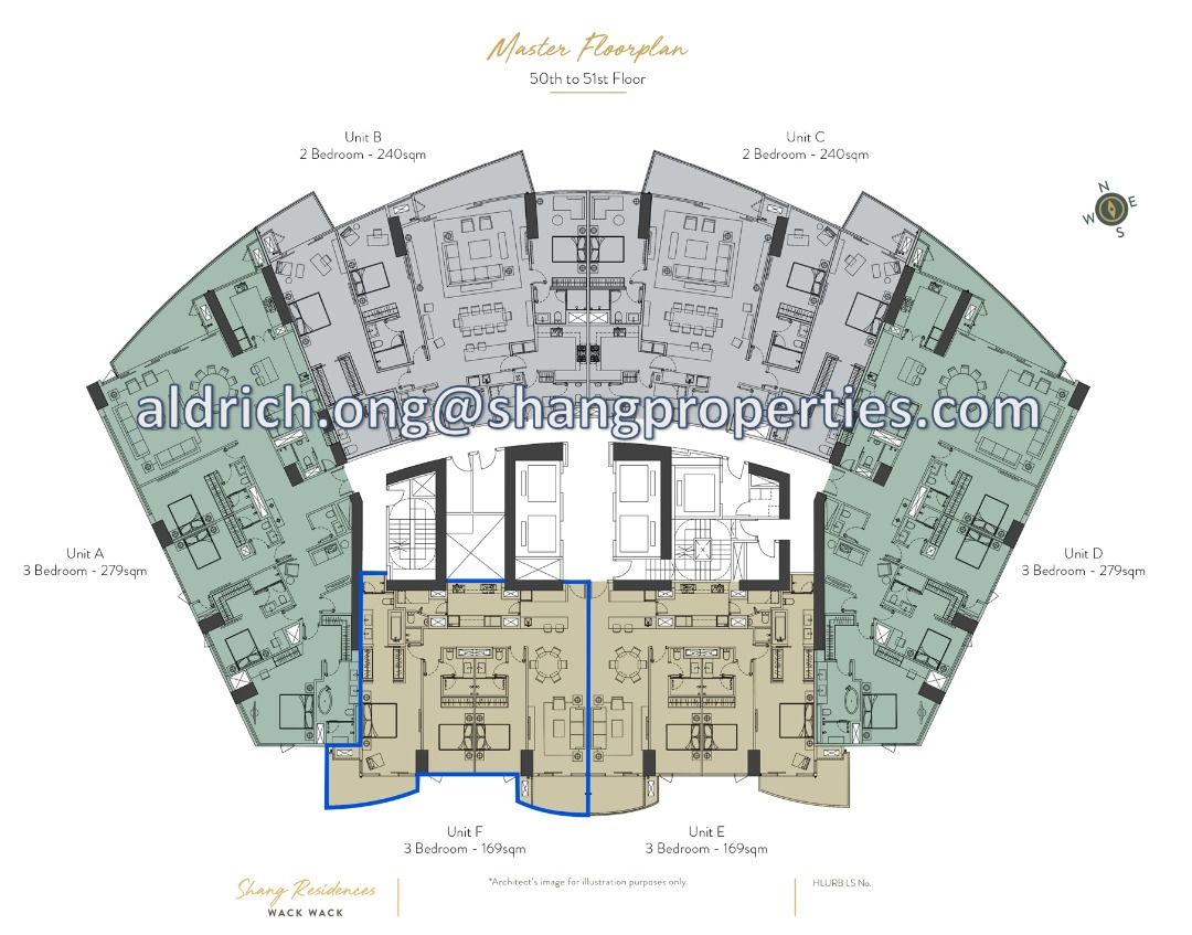 3BR PH with 2 Parking Slots at Shang Residences at Wack Wack ...
