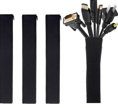 [4 Pack] JOTO Cable Management Sleeve, 19-20 Inch Cord Organizer System ...