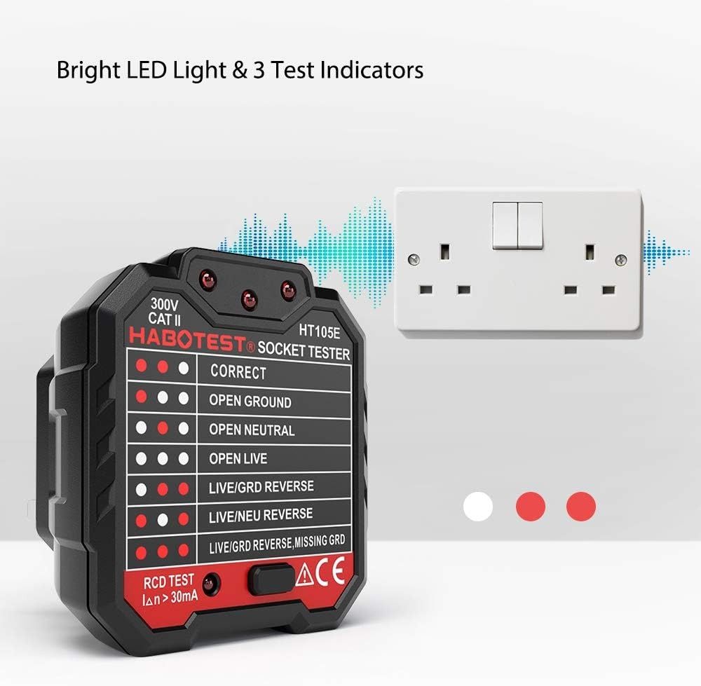 [5225] Socket Tester, HABOTEST Advanced RCD Electric Plug Tester ...