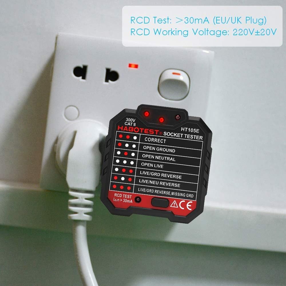 [5225] Socket Tester, HABOTEST Advanced RCD Electric Plug Tester ...