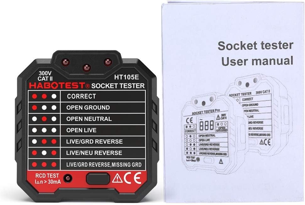 [5225] Socket Tester, HABOTEST Advanced RCD Electric Plug Tester ...