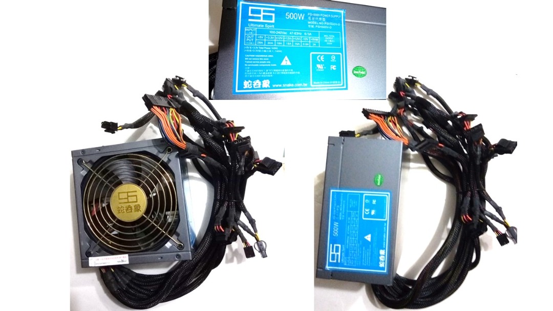 蛇吞象 500W 電源供應器 PSH500V-D, 電腦及科技產品, 電腦周邊產品, 其他電腦及電子周邊產品在旋轉拍賣