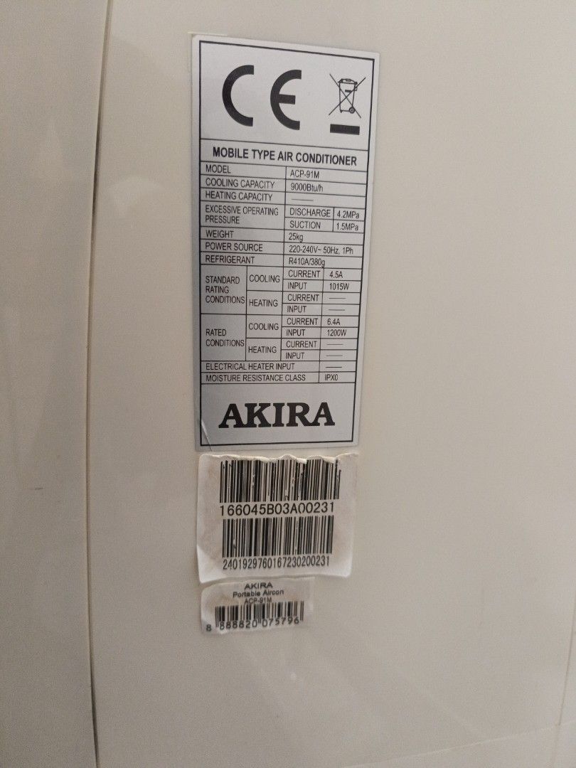 Akira Portable Aircon, TV & Home Appliances, Air Conditioners & Heating ...