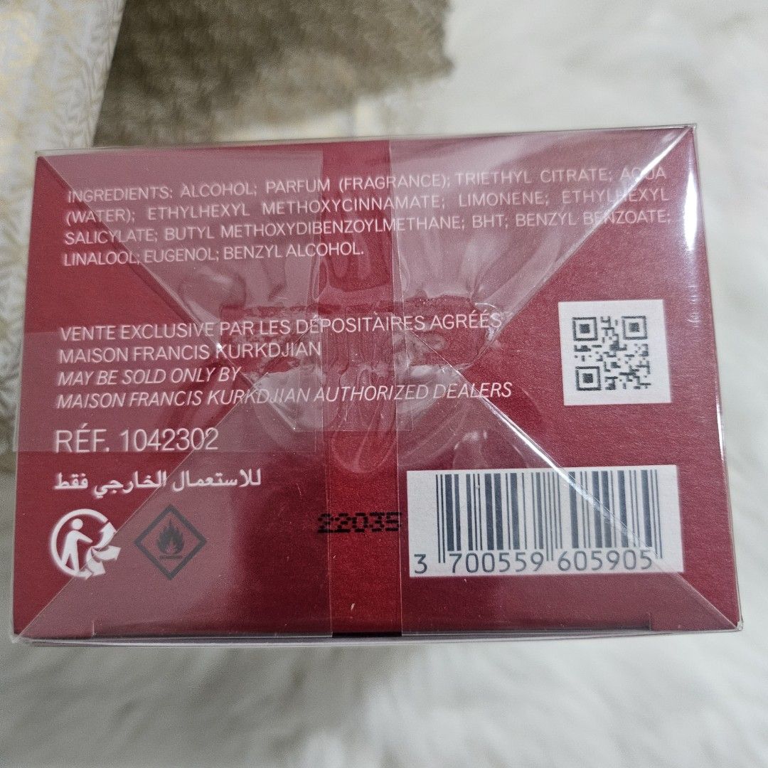 Authentic MFK Baccarat Rouge Extrait 70ml BR540, Beauty & Personal Care ...