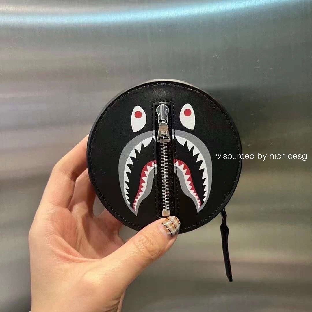 BAPE SHARK LEATHER COIN CASE, Men's Fashion, Watches & Accessories ...