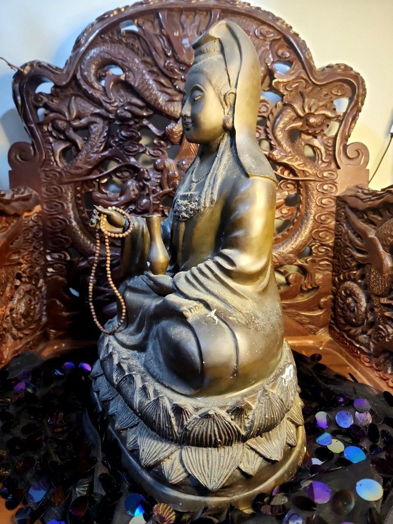 big size bronze kwan yin statue antique chinese, Hobbies & Toys ...