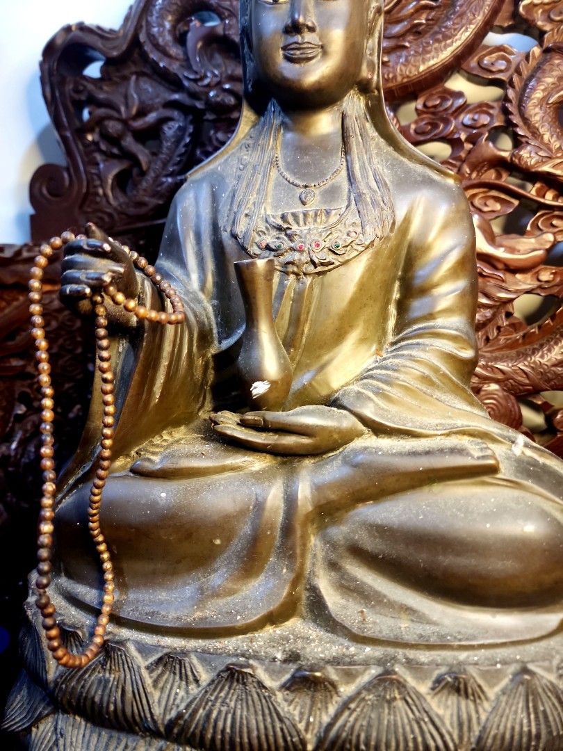 big size bronze kwan yin statue antique chinese, Hobbies & Toys ...