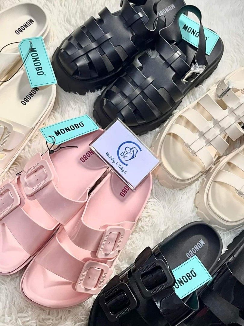 BKK MONOBO Milan Plus Sandals Black Warm White 36 37 38, Women's ...