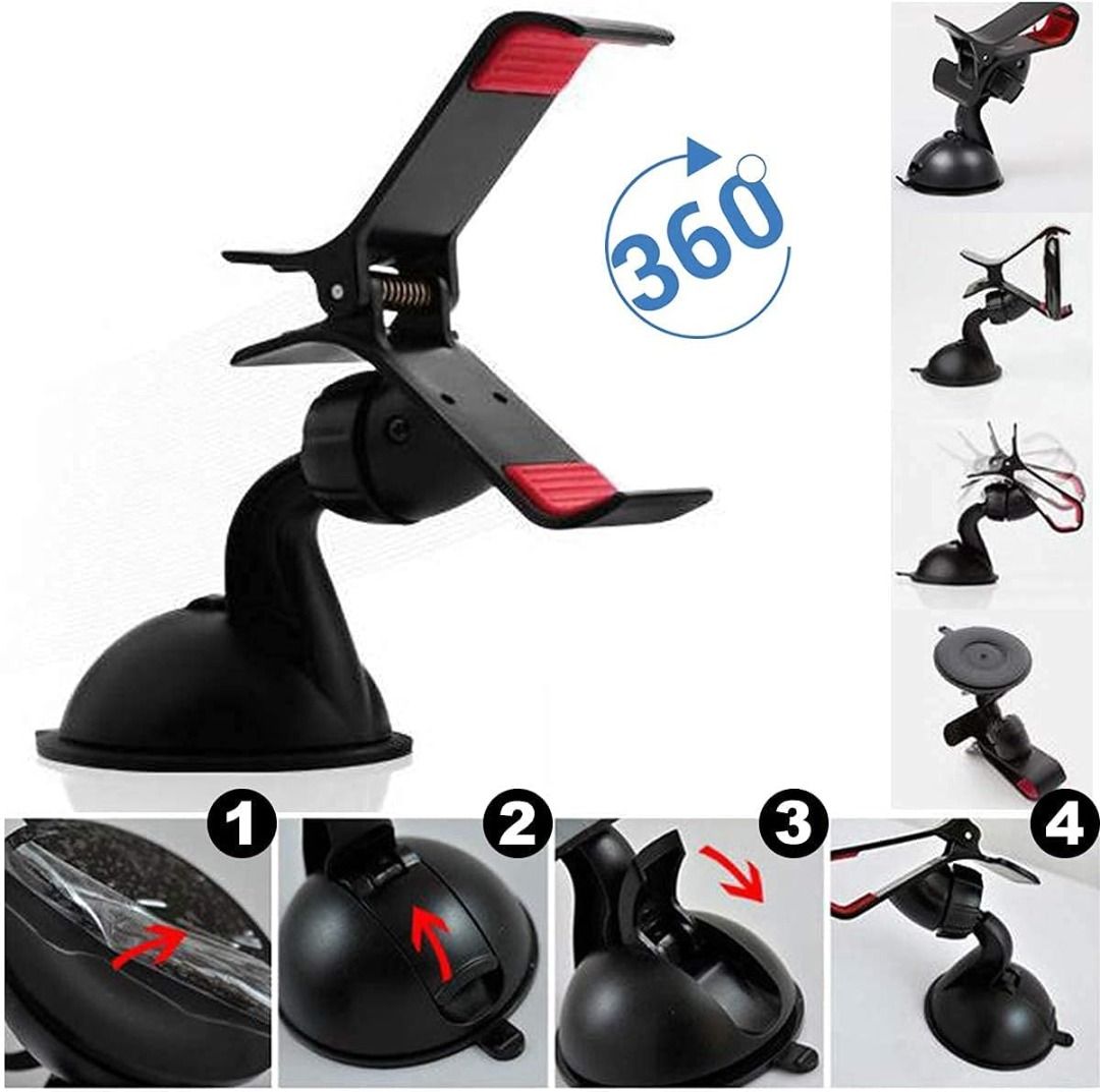 [BMC] Car Universal Phone Clamp Holder 360 Rotation Dashboard ...