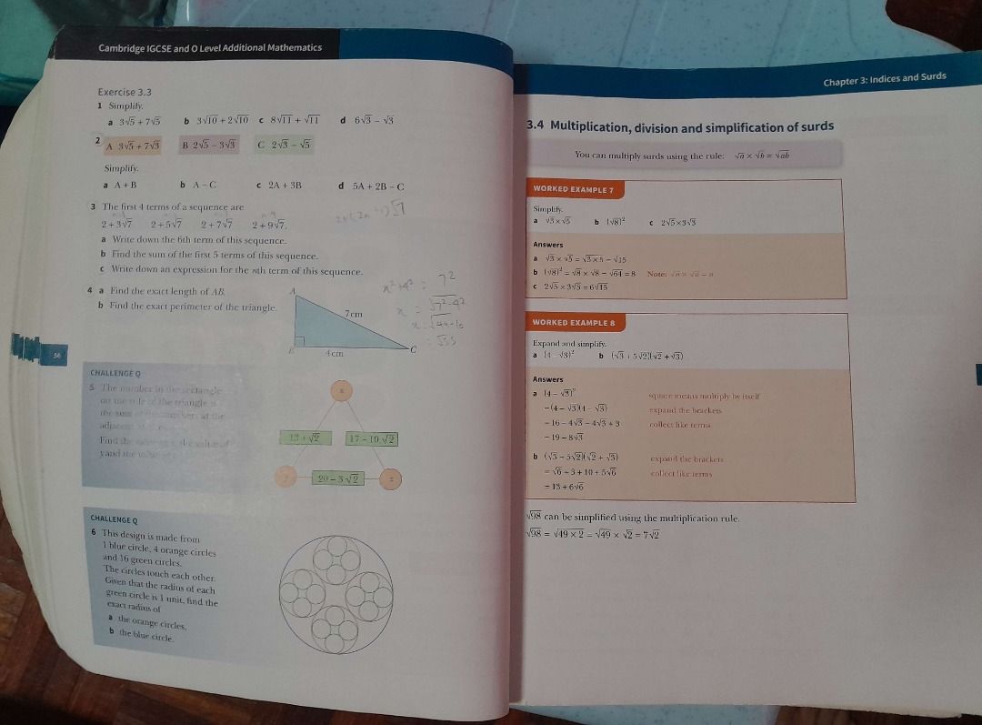 Cambridge IGCSE and O Level Additional Mathematics Coursebook (Second edition), Hobbies & Toys ...