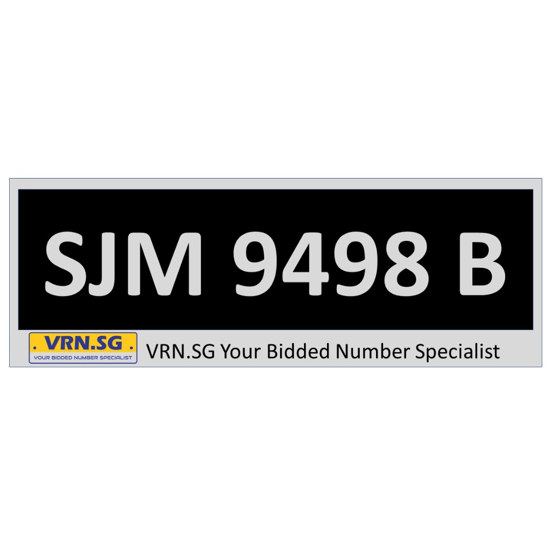 Car Number Plate for Sale: SJM 9498 B (SJM9498B), Car Accessories, Car ...