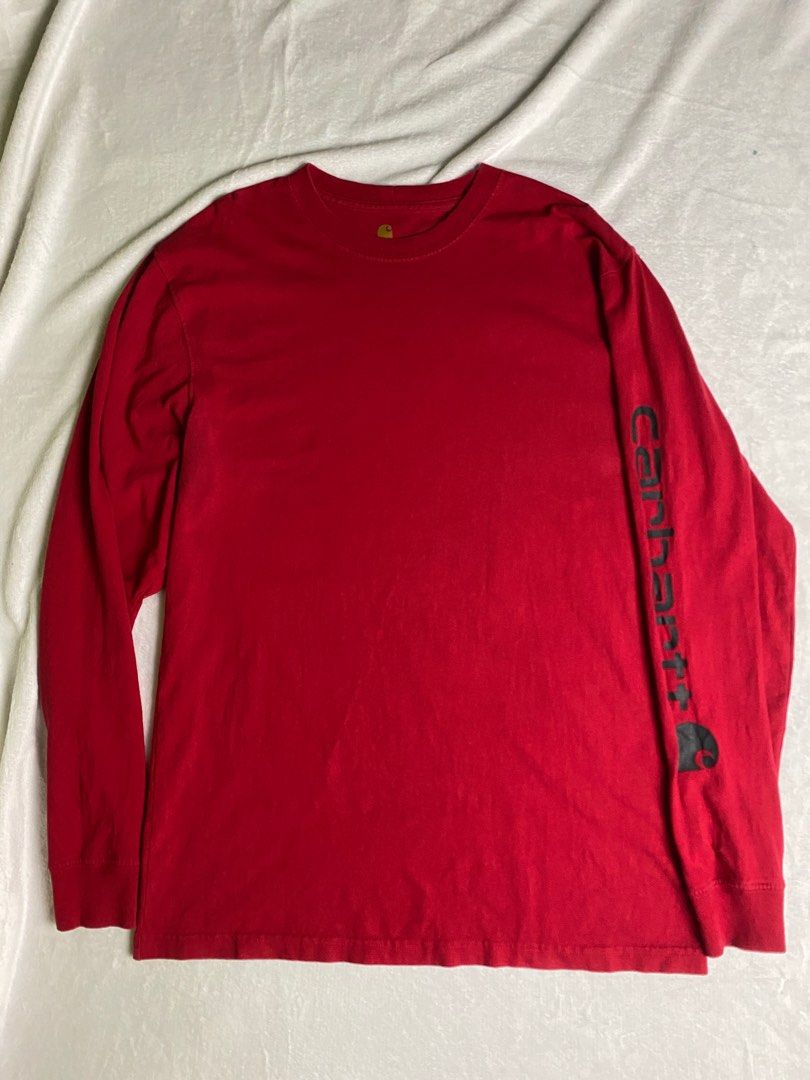 CARHARTT K231 RED LONG SLEEVE, Men's Fashion, Tops & Sets, Hoodies on ...