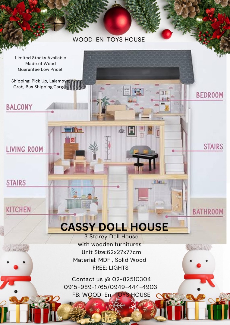 Cassy Wooden Doll House, Hobbies & Toys, Toys & Games on Carousell