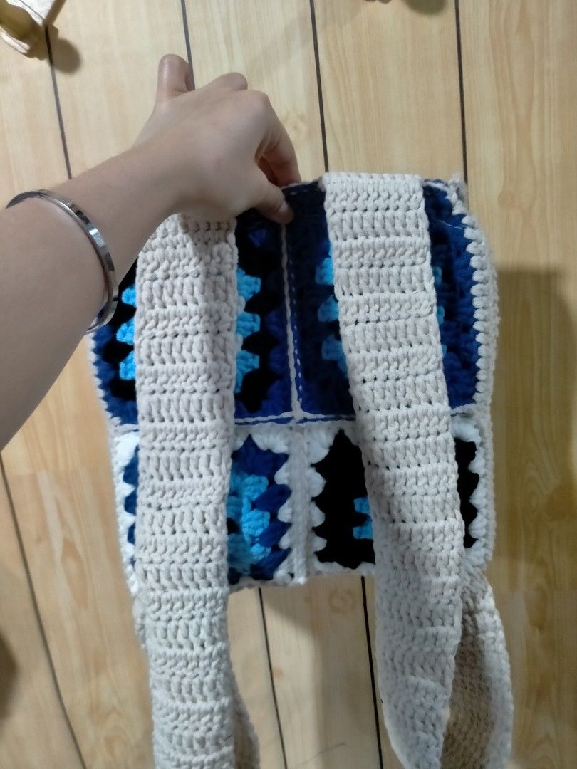 Crochet Granny Square Backpack, Women's Fashion, Bags & Wallets ...