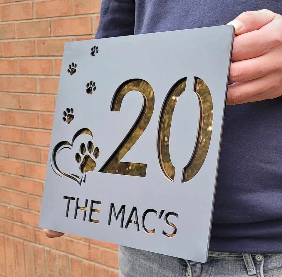 Custom Modern House Sign Home Address Large Sign Acrylic Dog House Sign ...