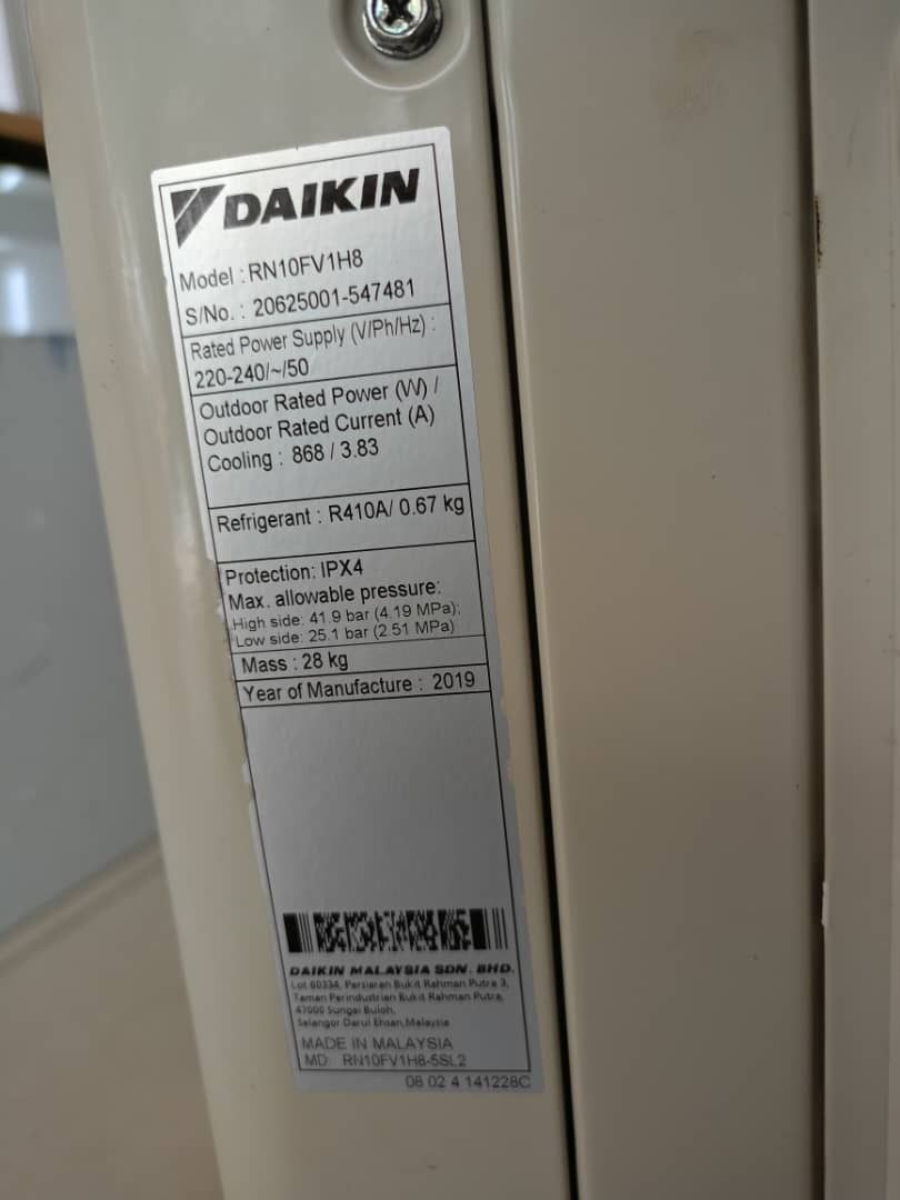 Daikin EcoKing 1Hp Used Aircond Likenew R410A, TV & Home Appliances ...
