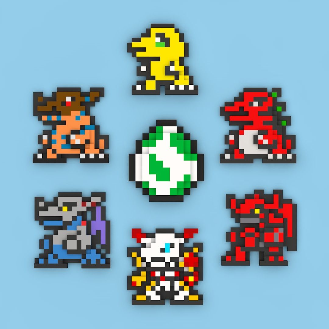 Digimon Vpet Version 1 Pixel Art Figure, Hobbies & Toys, Toys & Games ...