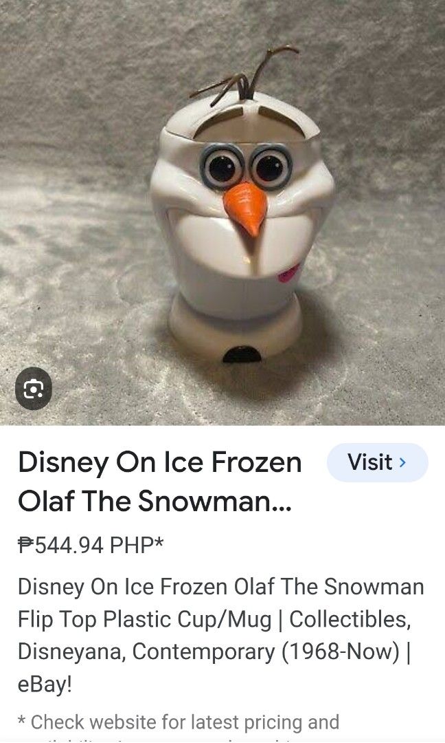 Disney olaf big plastic cup toy display, Everything Else, Others on ...