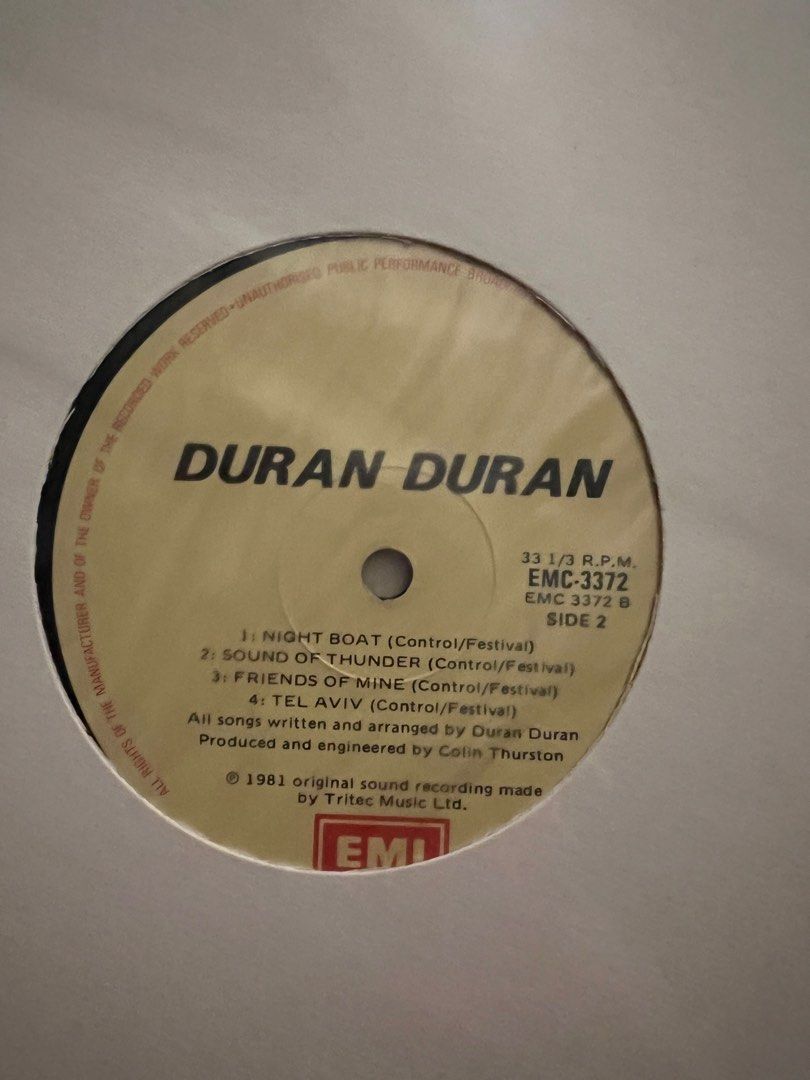 Duran Duran first album 1981 vinyl record, Hobbies & Toys, Music ...