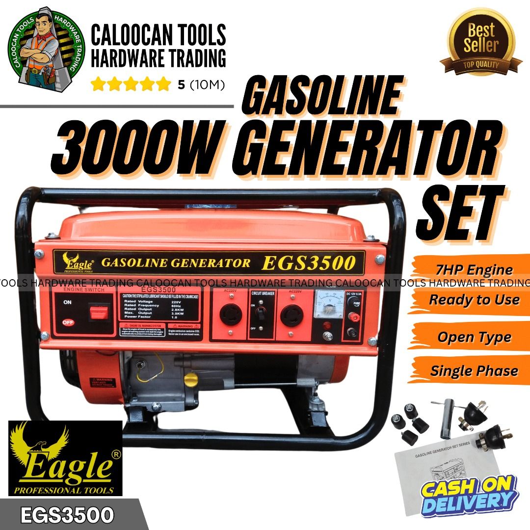 EAGLE Professional Tools Open Type Air-Cooled Gasoline Generator Set ...