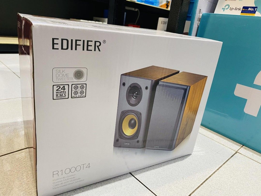 Edifier R1000T4 Multimedia Bookshelf Speaker Brown, Audio, Soundbars ...