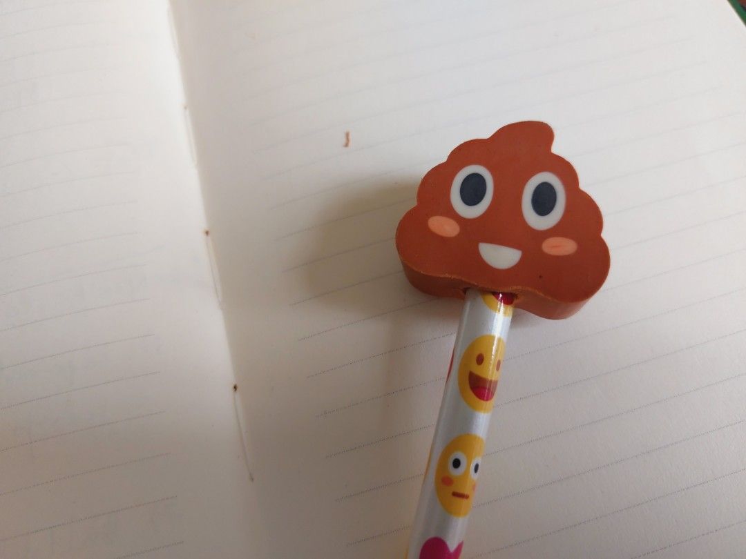 Emoji Pencil with Poop Eraser, Hobbies & Toys, Stationery & Craft ...