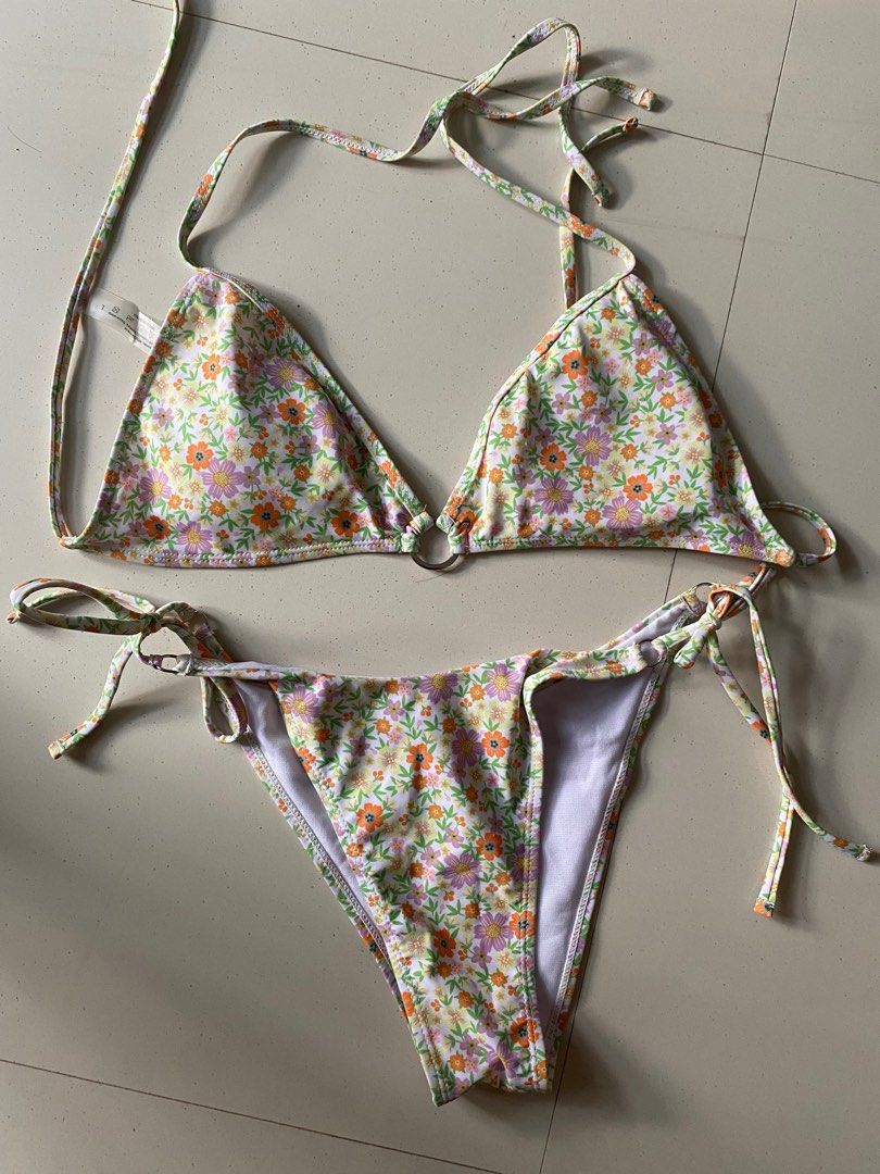 Floral Bikini, Women's Fashion, Swimwear, Bikinis & Swimsuits on Carousell