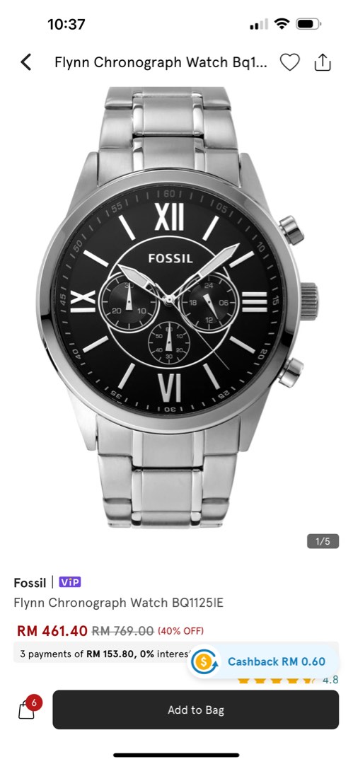 Fossil Watch (Flynn Chronograph Watch BQ1125IE), Men's Fashion, Watches ...