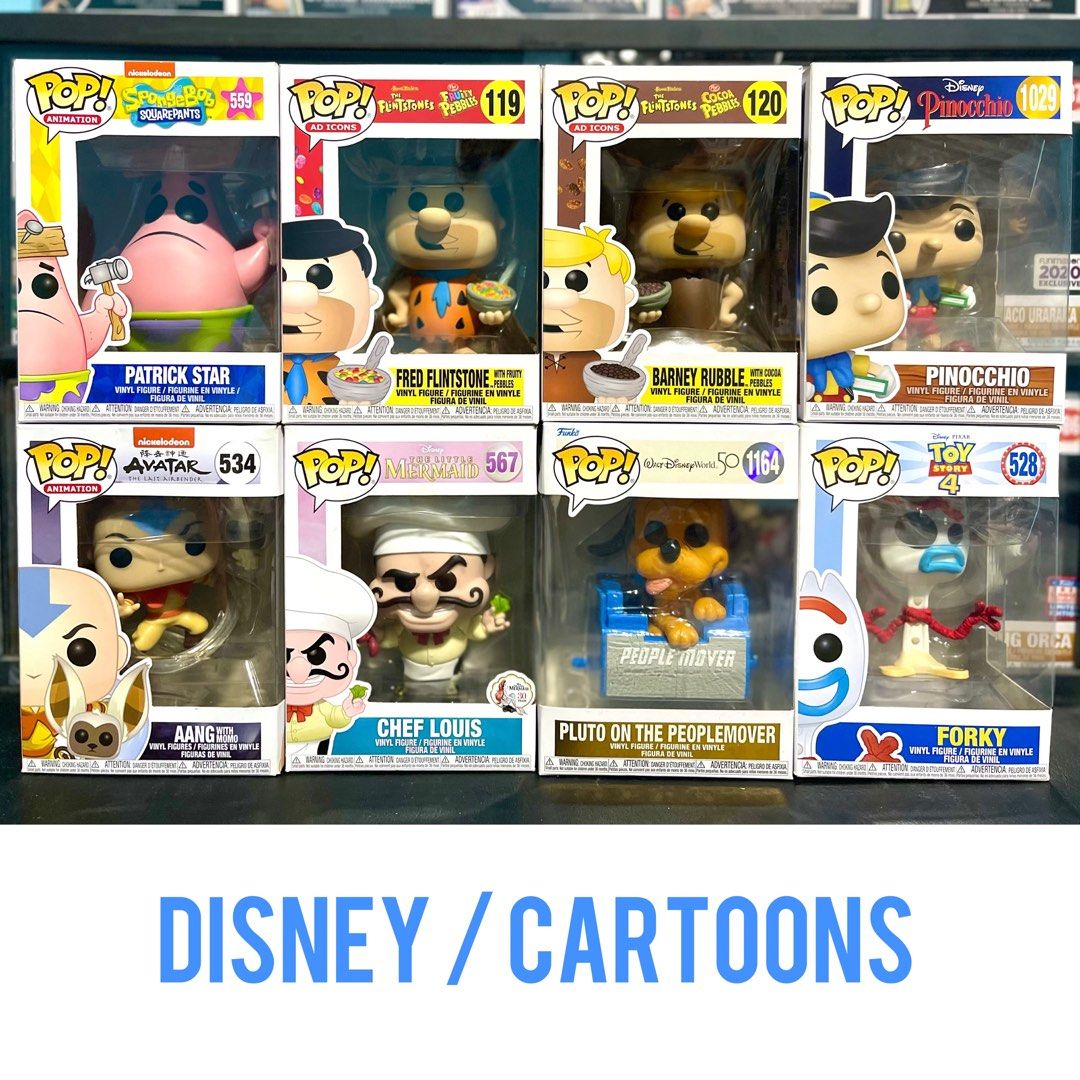 FUNKO POP - Disney / Cartoons (Patrick Star, Flinstones, Pinocchio ...