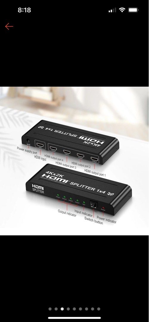 HDMI splitter, Computers & Tech, Parts & Accessories, Other Accessories ...