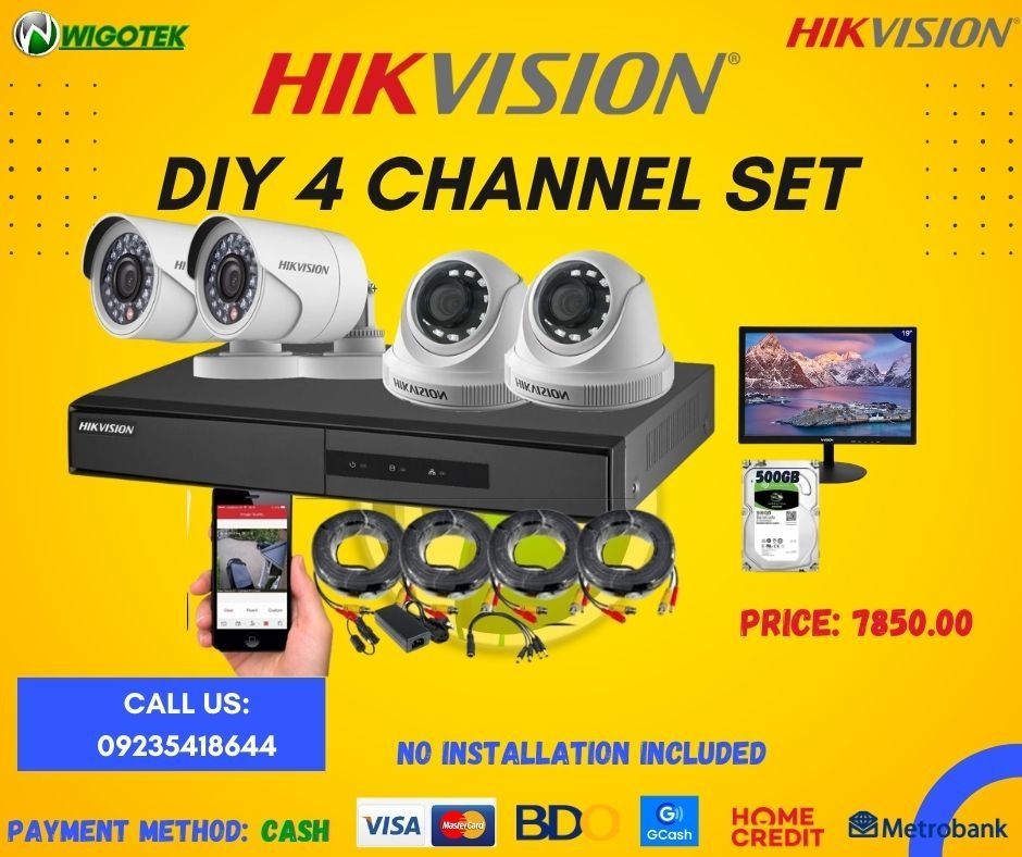 HIKVISION DIY 4CHANNEL KIT SET PACKAGE, Furniture & Home Living ...