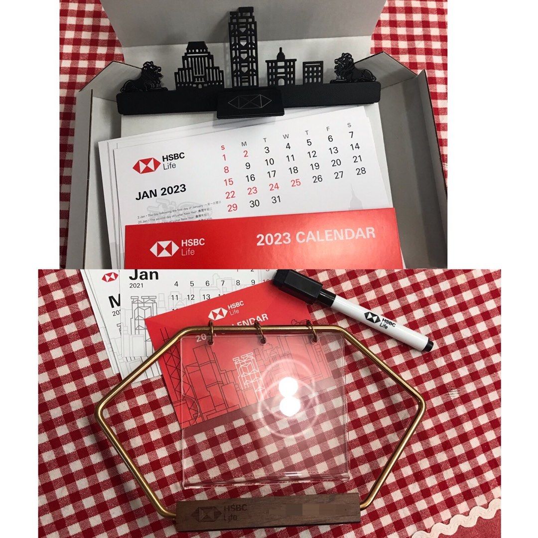 2款 HSBC calendar 精美年曆座 2021 & 2023, 興趣及遊戲, 收藏品及紀念品, 古董收藏 - Carousell