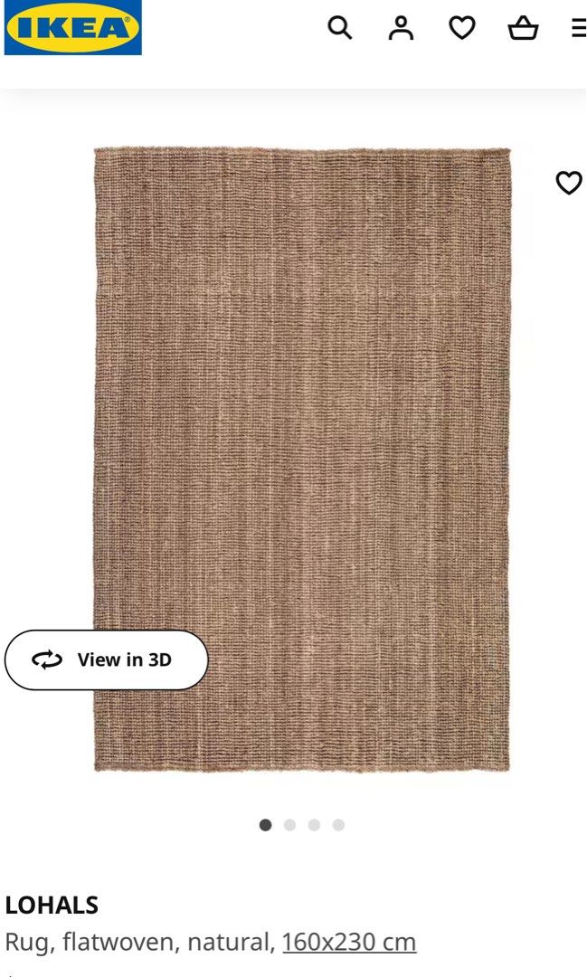 IKEA Lohals Rug, Flatwoven 160cm x 230cm, Furniture & Home Living, Home ...