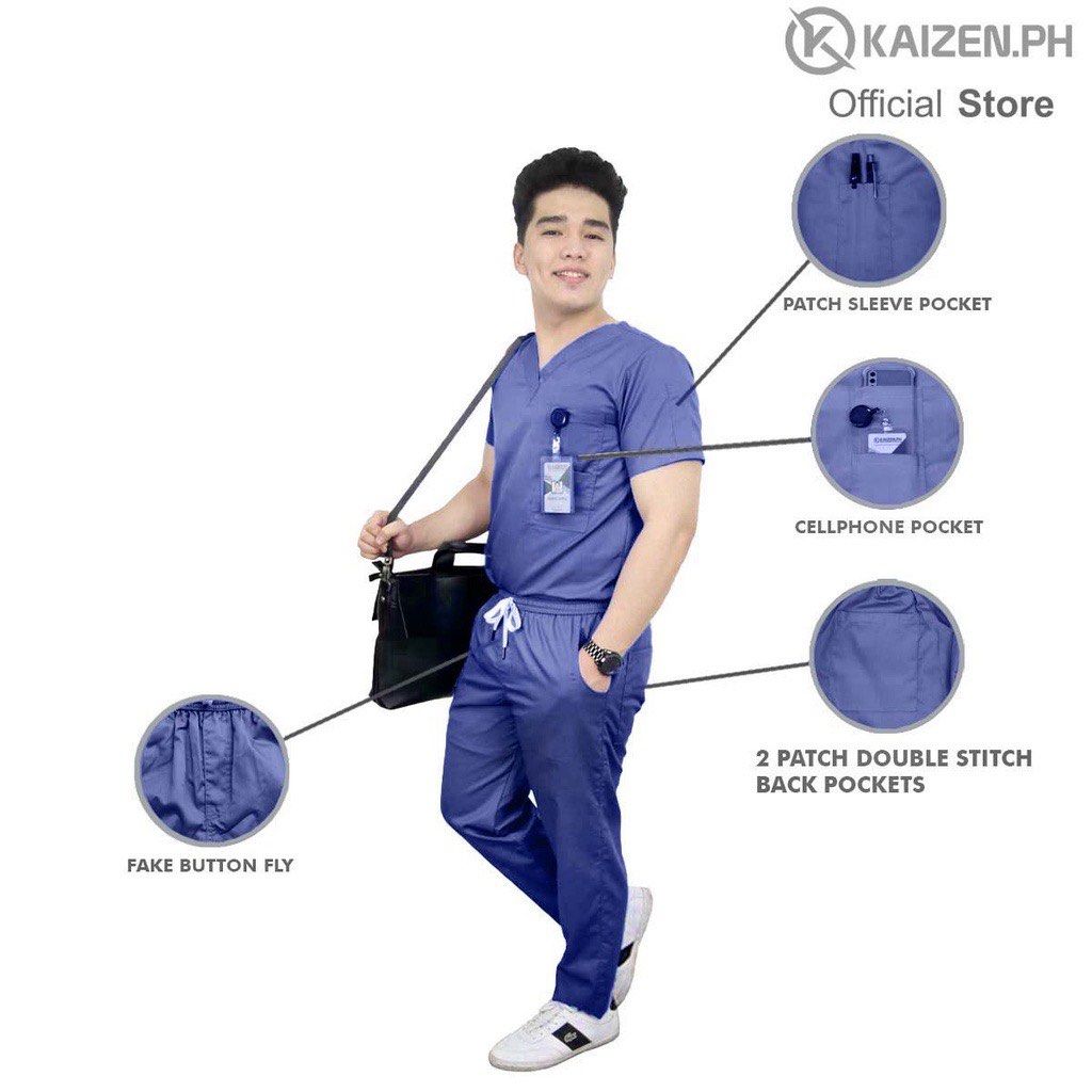 KAIZEN.PH Scrub Suit 1st Gen KSS-19 Plain Amboy Cut Series, Women's ...