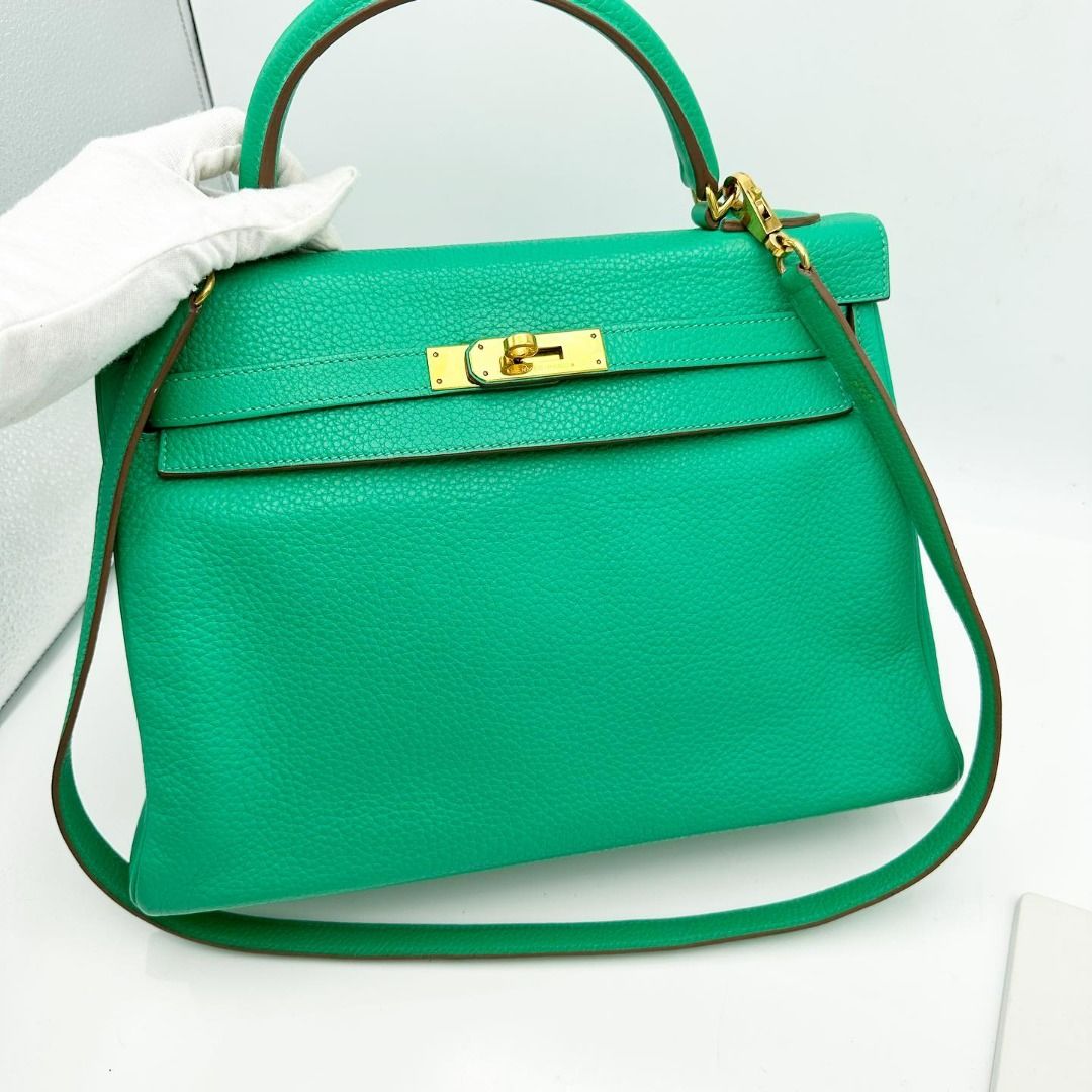 Kelly 32 Clemence Menthe GHW, Luxury, Bags & Wallets on Carousell