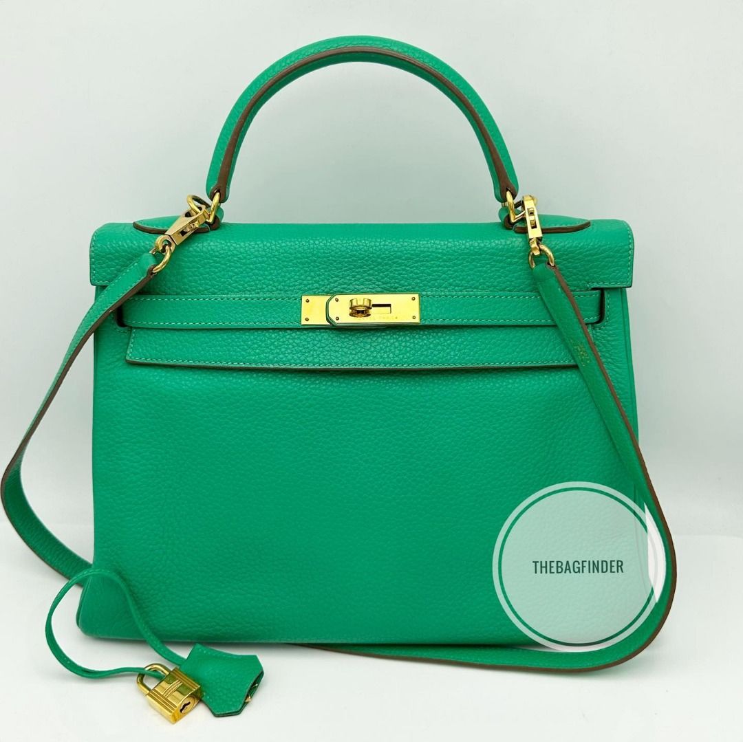 Kelly 32 Clemence Menthe GHW, Luxury, Bags & Wallets on Carousell