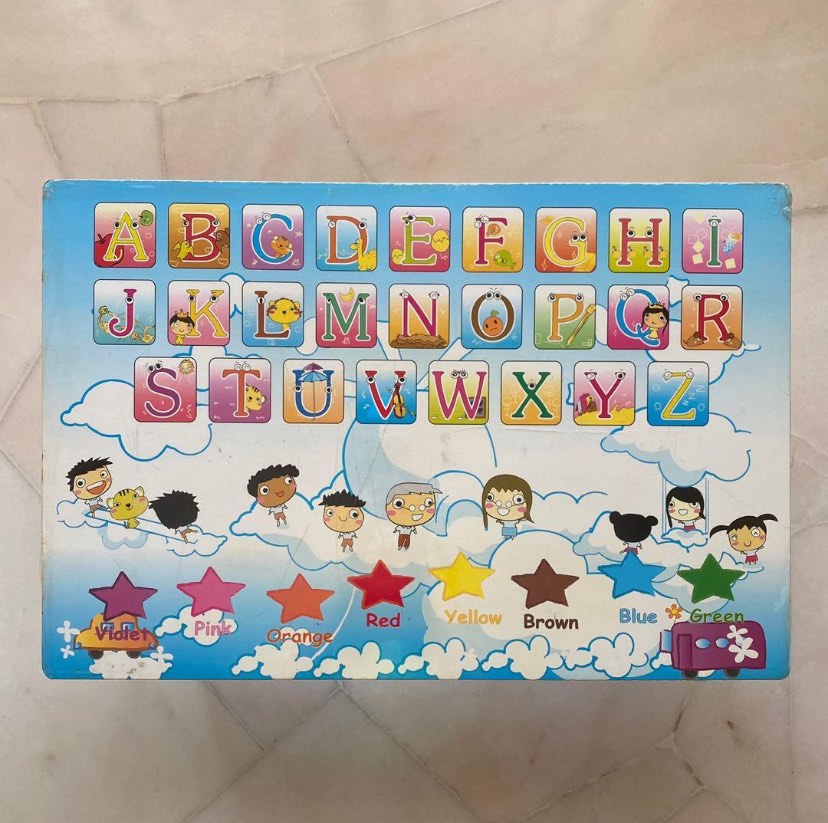 KIDS TABLE WITH ALPHABET AND COLOURS, Babies & Kids, Baby Nursery ...