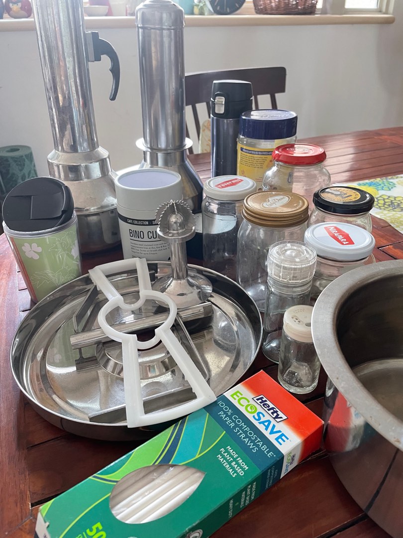 Kitchen ware , glass bottles , puttu maker, paper straws, cups, flasks ...