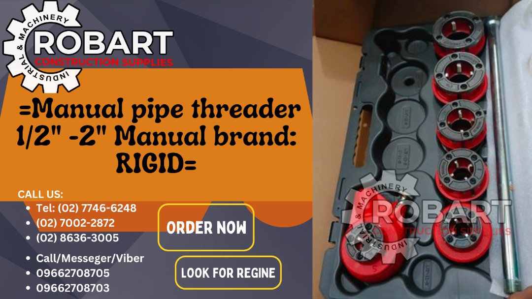 =Manual pipe threader 1/2'' -2'' Manual brand: RIGID=, Commercial ...