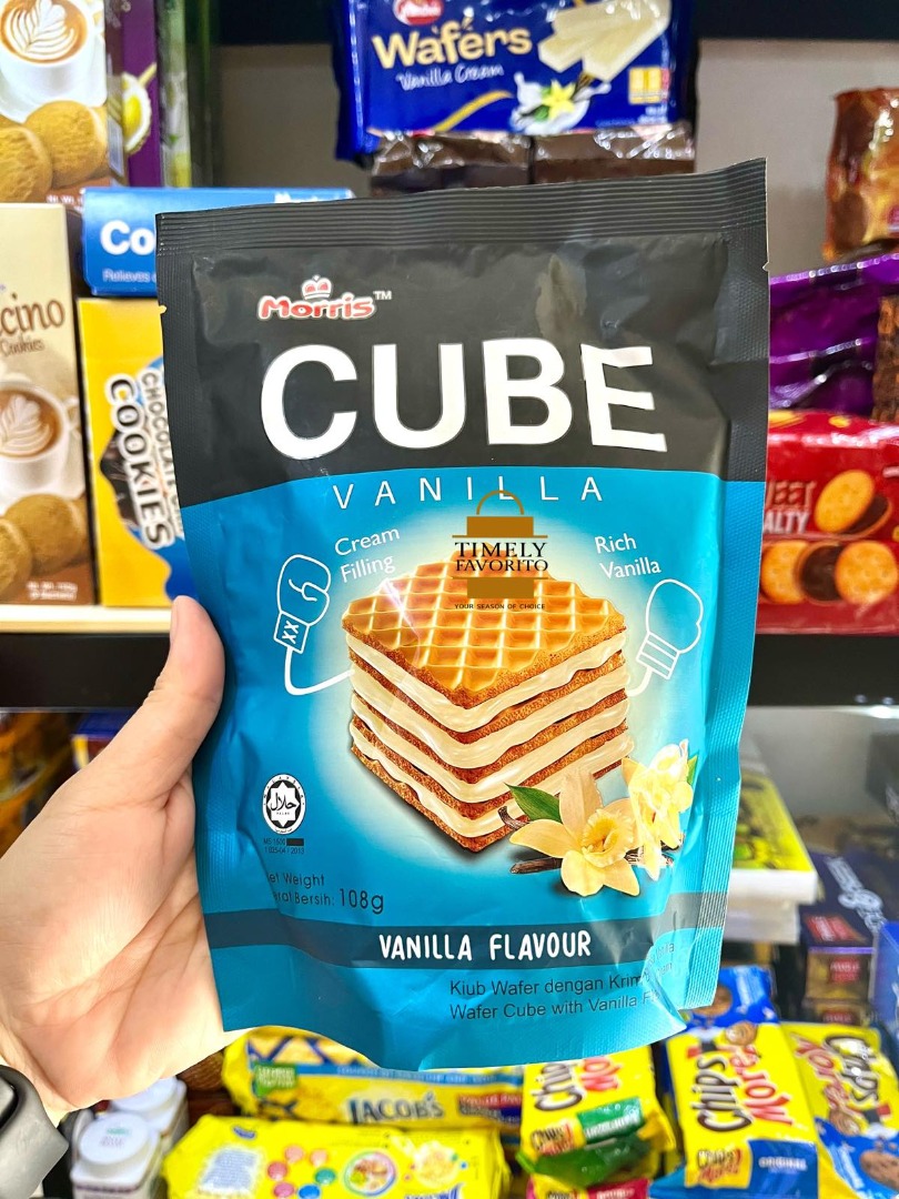 Morris Cube Wafer Vanilla 108g, Food & Drinks, Packaged & Instant Food on Carousell