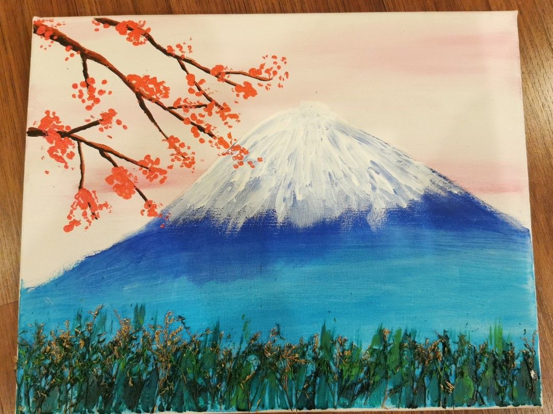 Mount Fuji Acrylic Painting, Hobbies & Toys, Stationery & Craft, Art ...