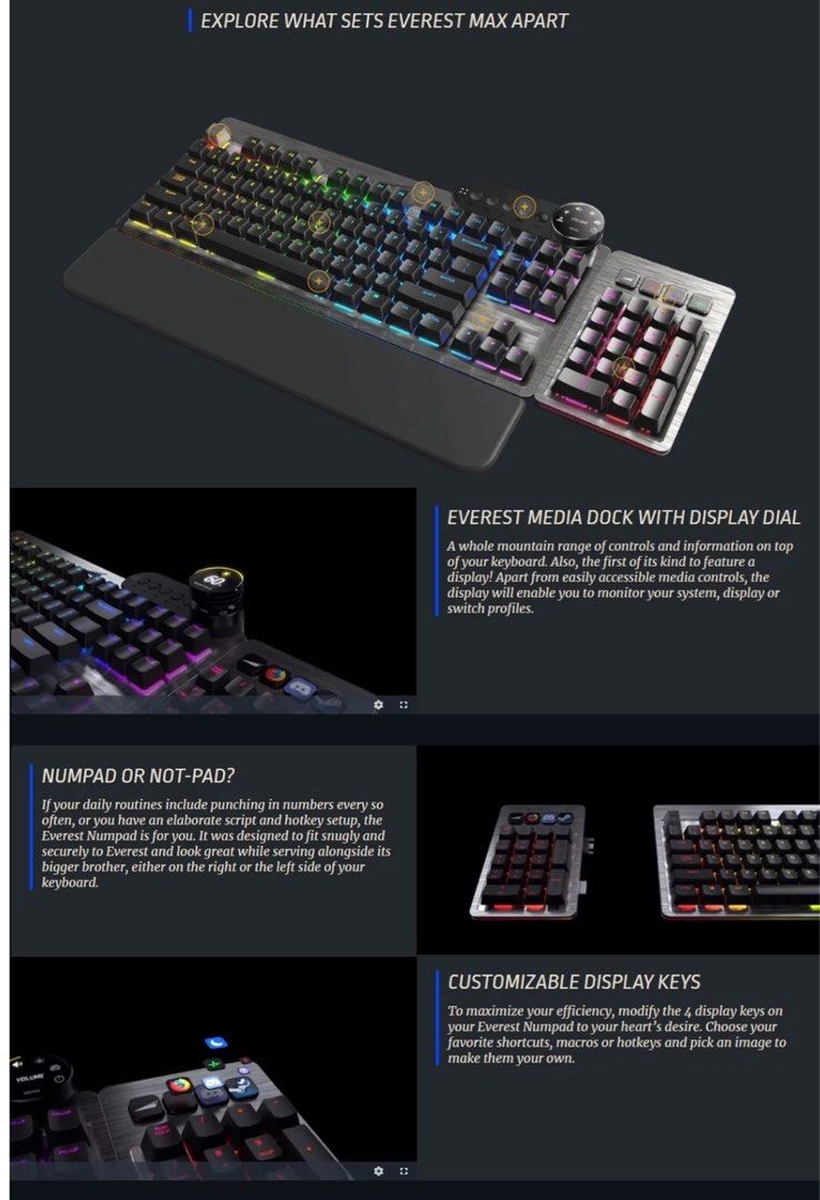 MOUNTAIN Everest Max Mechanical Gaming Keyboard, Computers & Tech ...