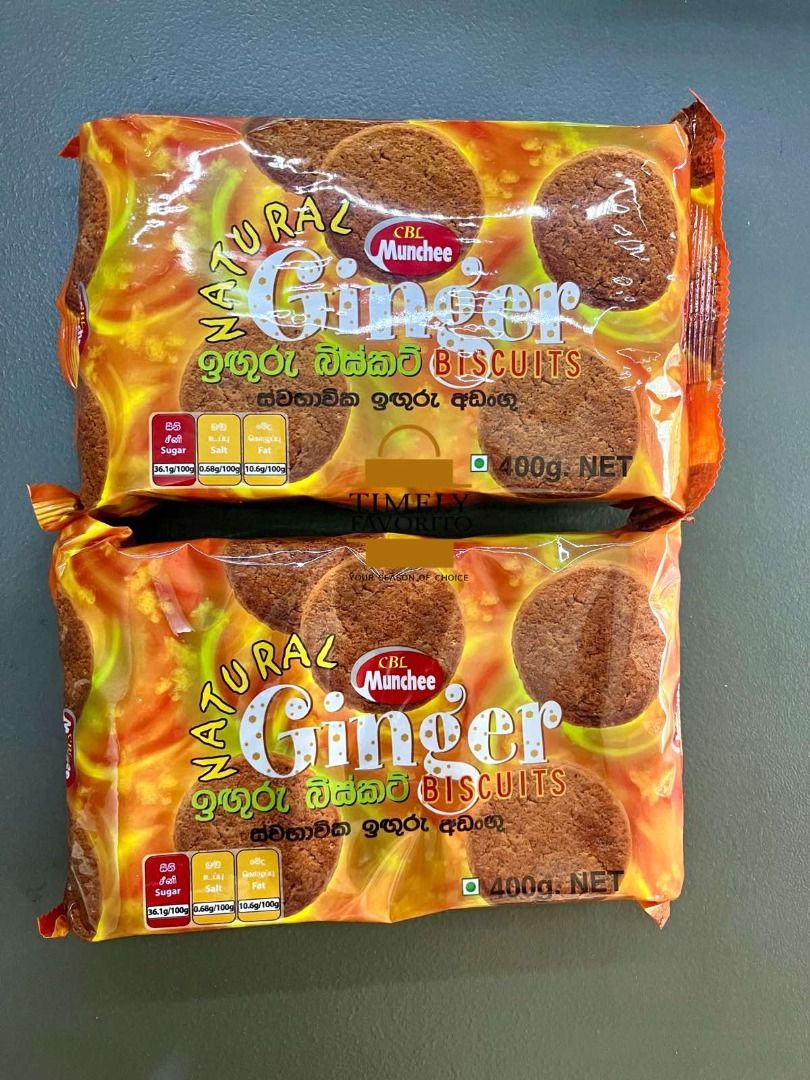 Munchee Natural Ginger Biscuits Flavored 400g, Food & Drinks, Packaged ...