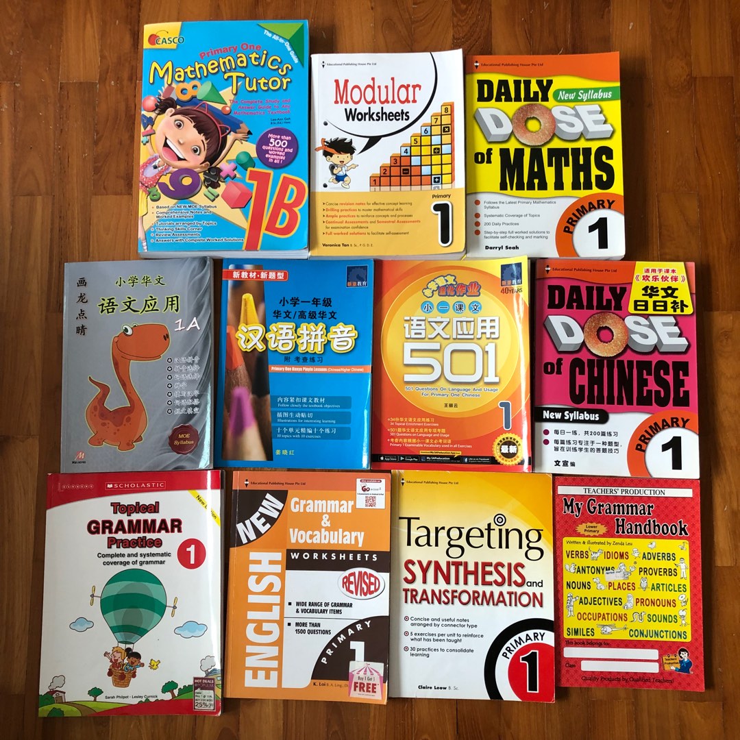 New / lightly used primary 1 P1 English Math Chinese assessment books ...