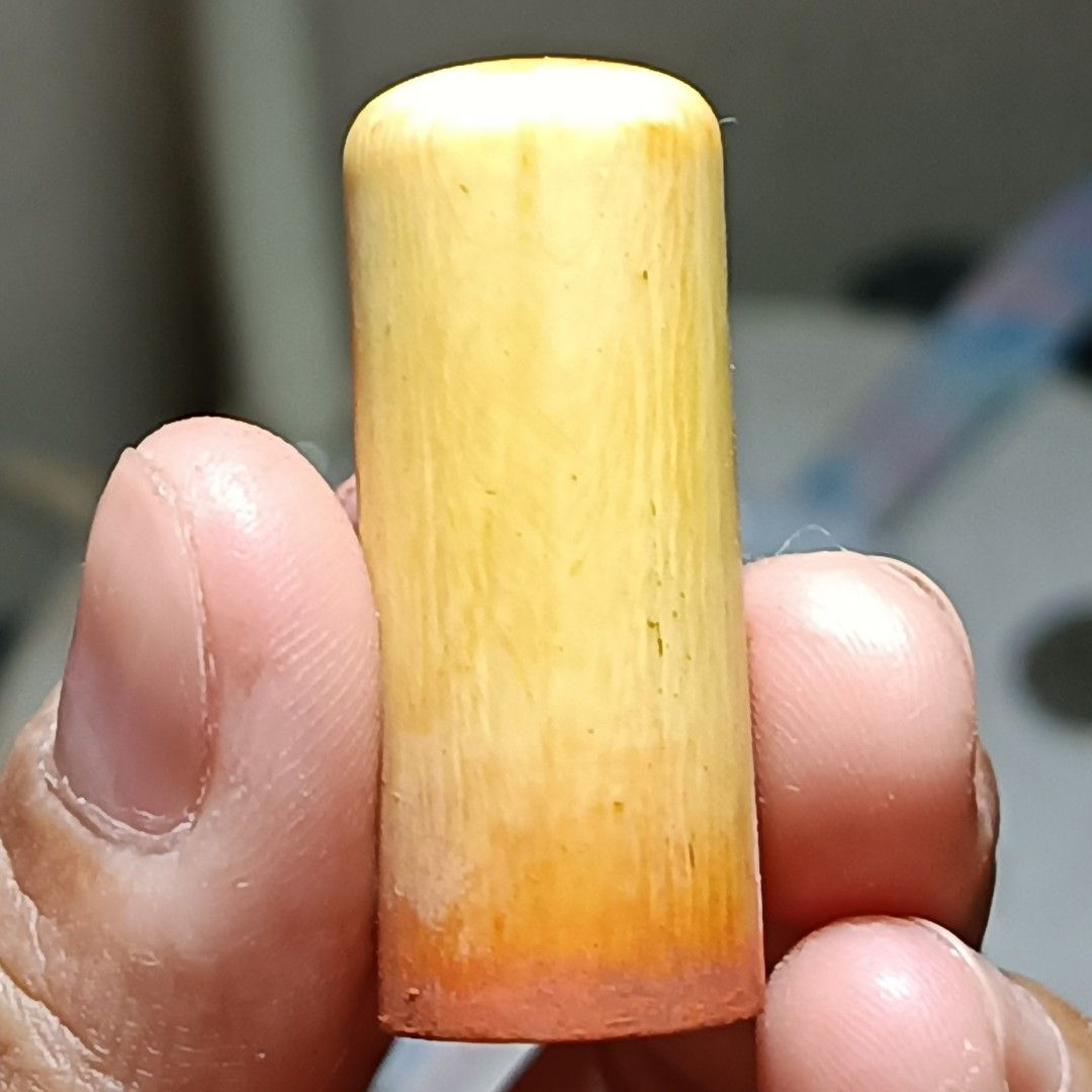 Old Ivory Hanko Stamp Japanese Seal with Worn Out Leather Case, Hobbies ...