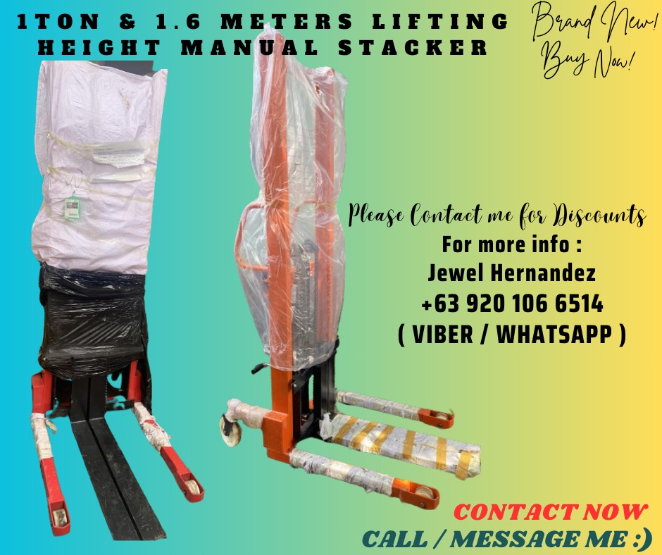ON-HAND HYDRAULIC MANUAL STACKER 1 TON & 1.6 METERS LIFTING HEIGHT ...