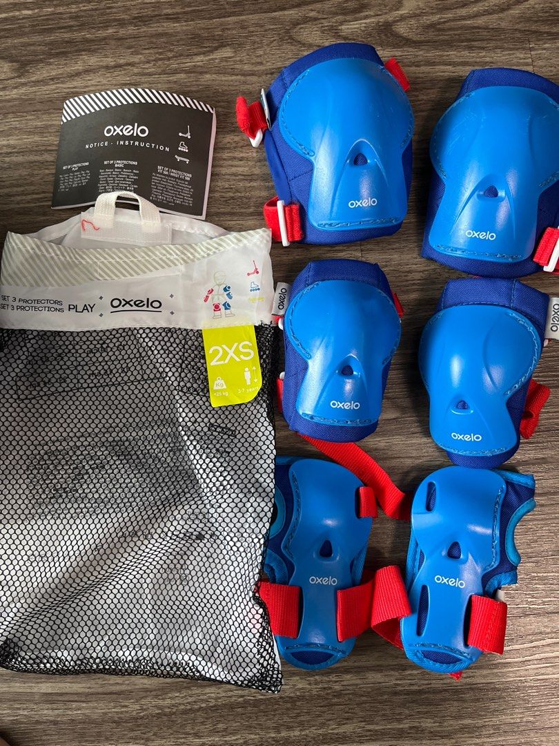 Oxelo set 3 protectors decathlon for skating bicycle kids 2XS knee hand ...