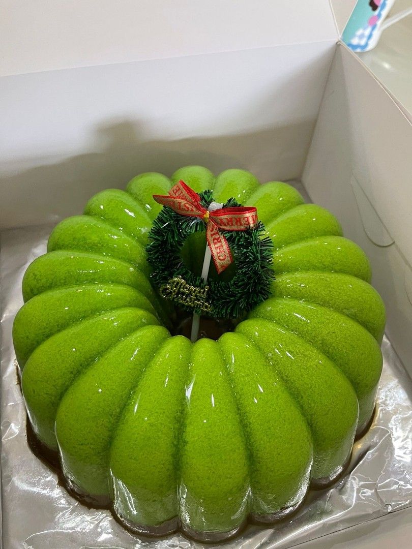 Pandan Chocolate Agar Agar Cake / Large 24 cm / Birthday Cake / Jelly ...