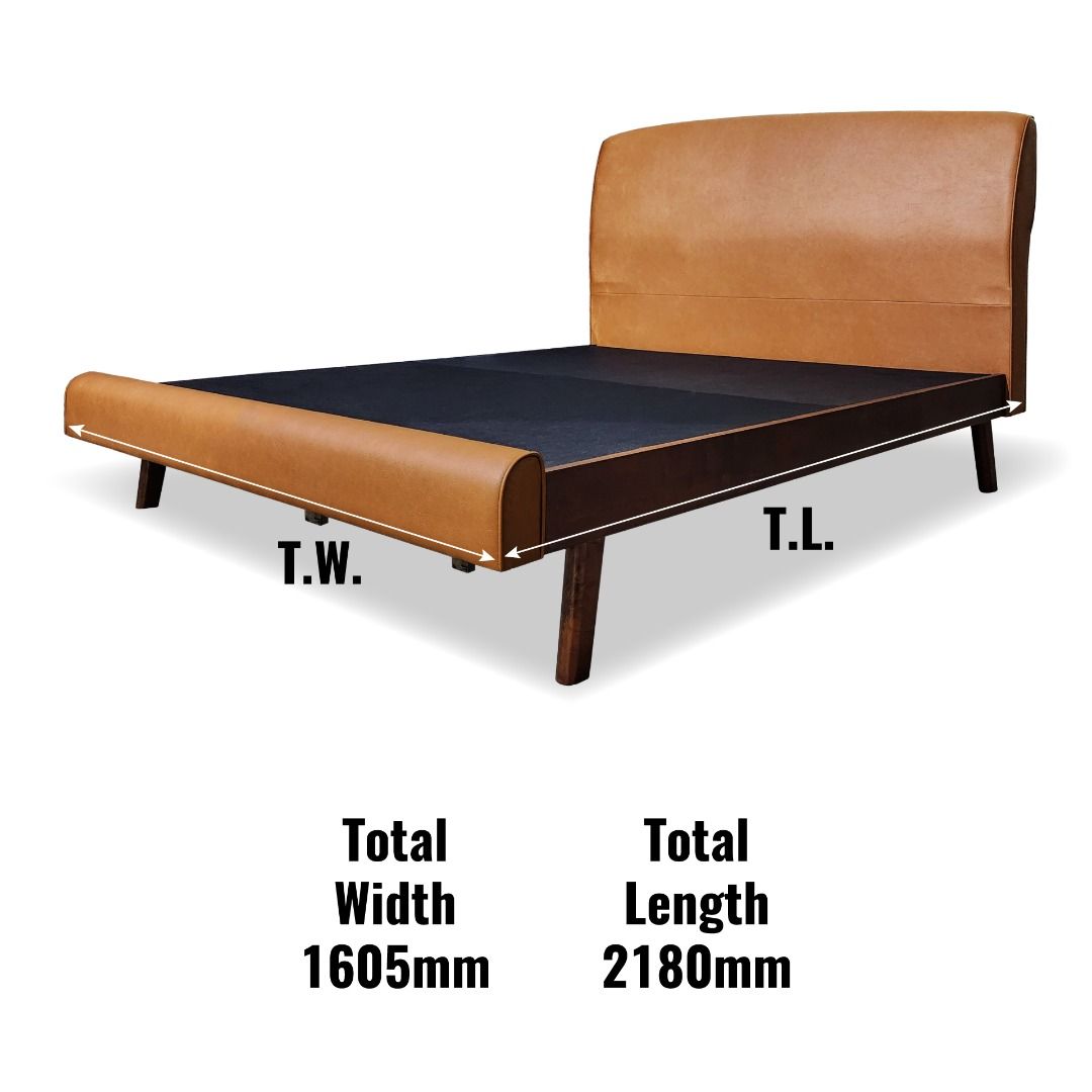 Pine Knight PU PVC Queen Size Wooden Bedframe, Furniture & Home Living ...