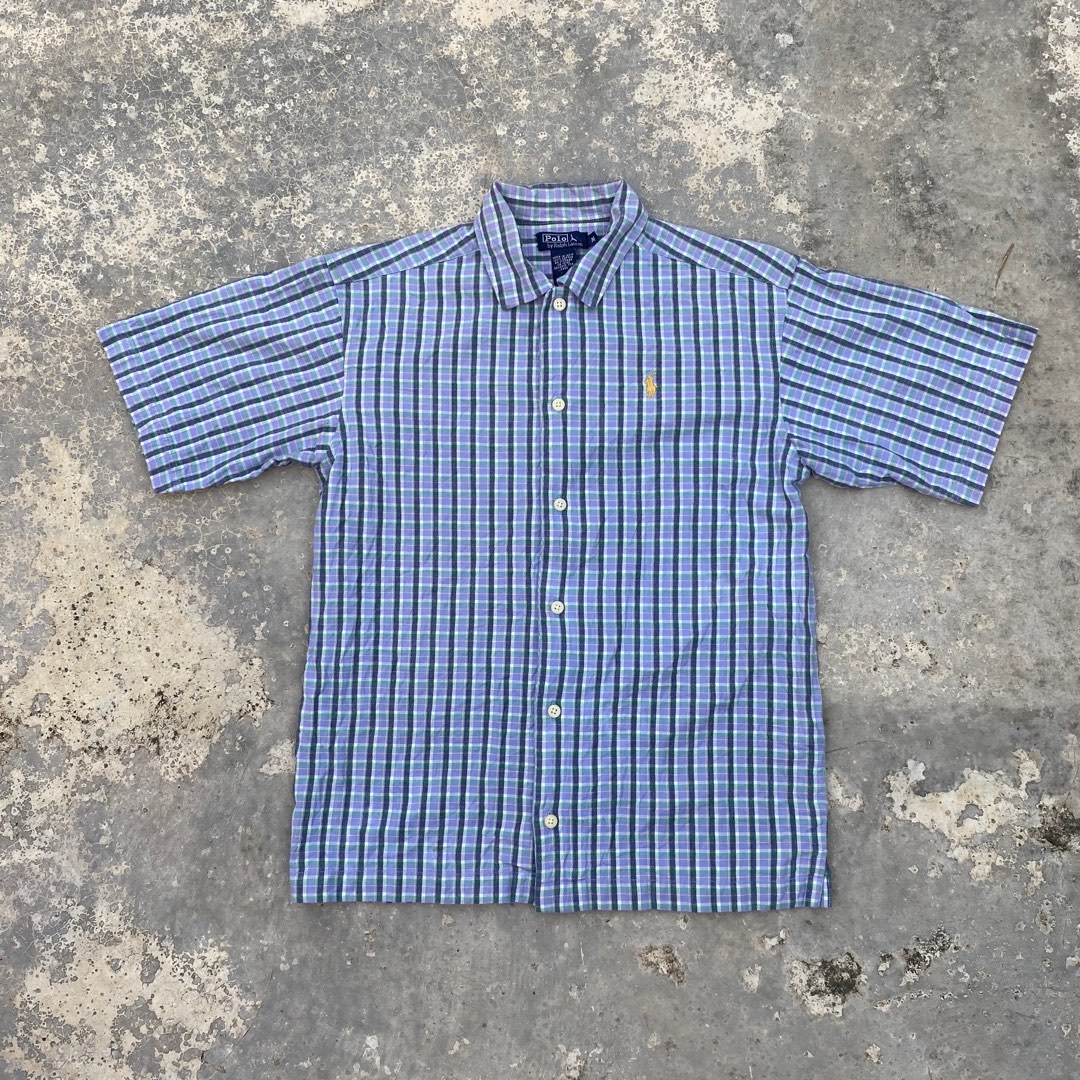 polo ralph lauren oxford checkered short sleeve button up, Men's ...